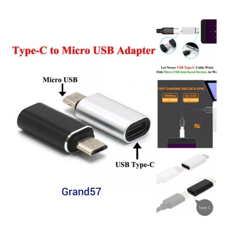 Jual Adapter USB Type C Female To Micro USB Male Converter Konverter ...