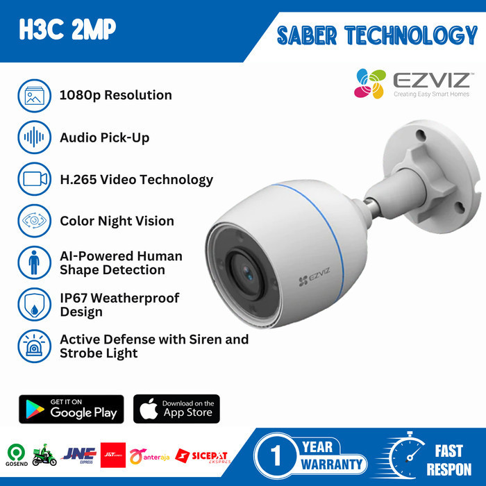Jual Ezviz H3C 2MP Color Smart Wifi IP Camera CCTV Outdoor | Shopee ...