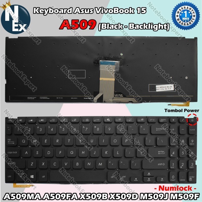 Jual Keyboard Asus VivoBook 15 A509 A509MA A509FA X509B X509D Backlight ...
