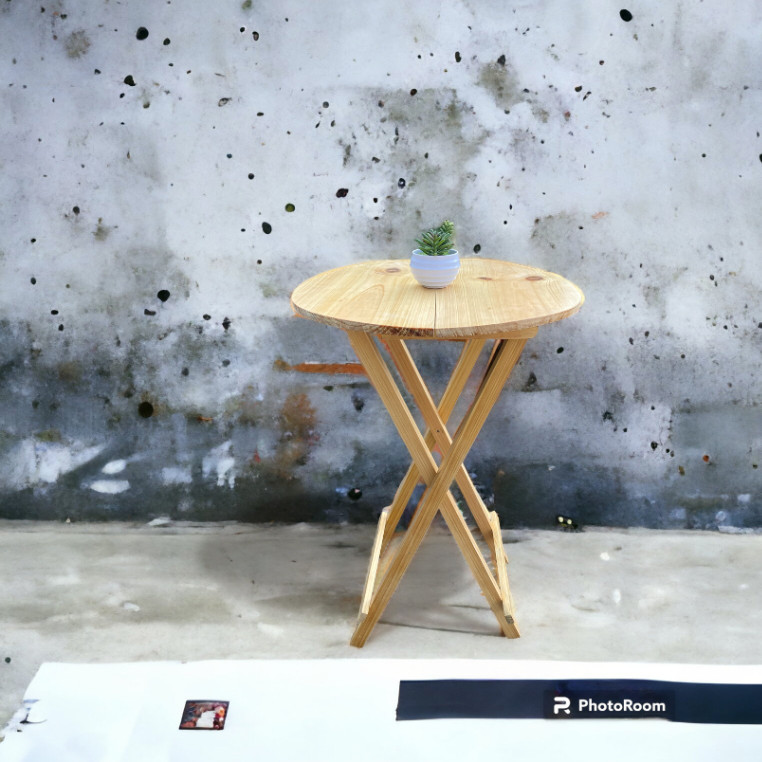 Jual Folding Meja Material Kayu Pinus / Meja Kayu / Meja Bulat Kayu ...