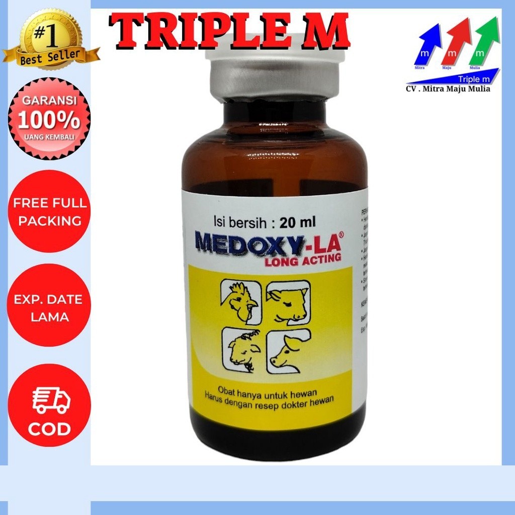 Jual MEDOXY LA 20 ml Antibiotik Untuk Ayam Sapi Domba Kuda MEDION ...