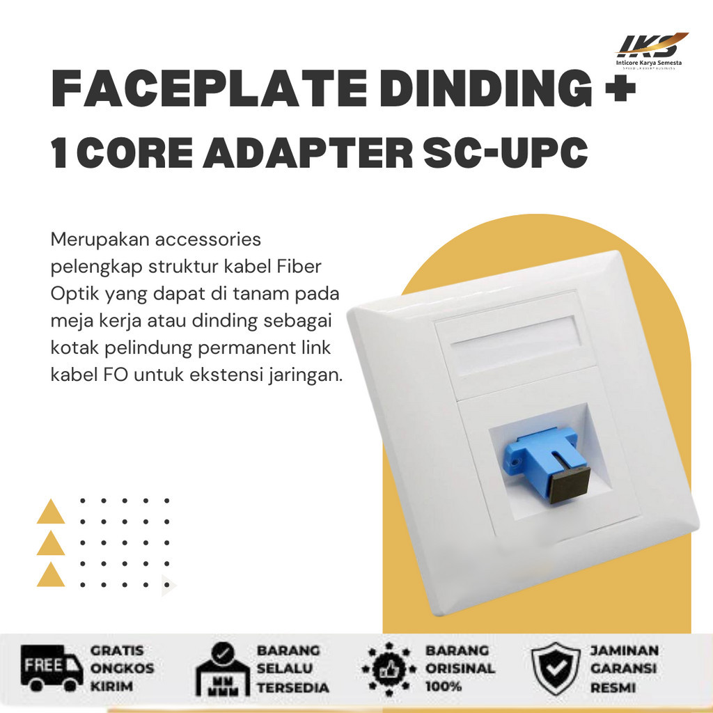 Jual Faceplate Wall Dinding + 1 Core Adapter SC-UPC | Shopee Indonesia