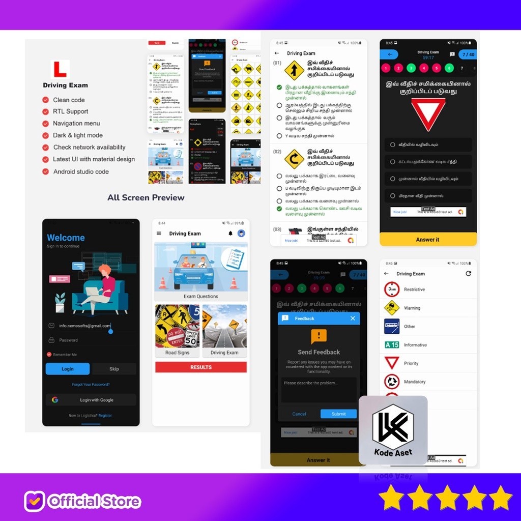 Jual SOURCE CODE APLIKASI DRIVING EXAM ANDROID APP BY FUZITECH | Shopee Indonesia