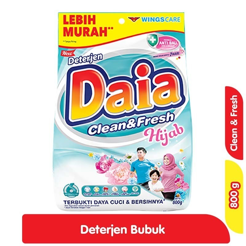 Jual Daia Deterjen Bubuk Clean & Fresh Hijab 800 g | Shopee Indonesia