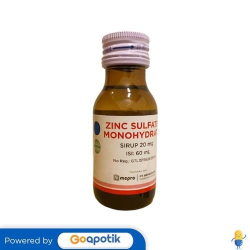Jual Zinc Sulfate Monohydrate Meprofarm 20 Mg/5 Ml Syrup 60 Ml | Shopee Indonesia