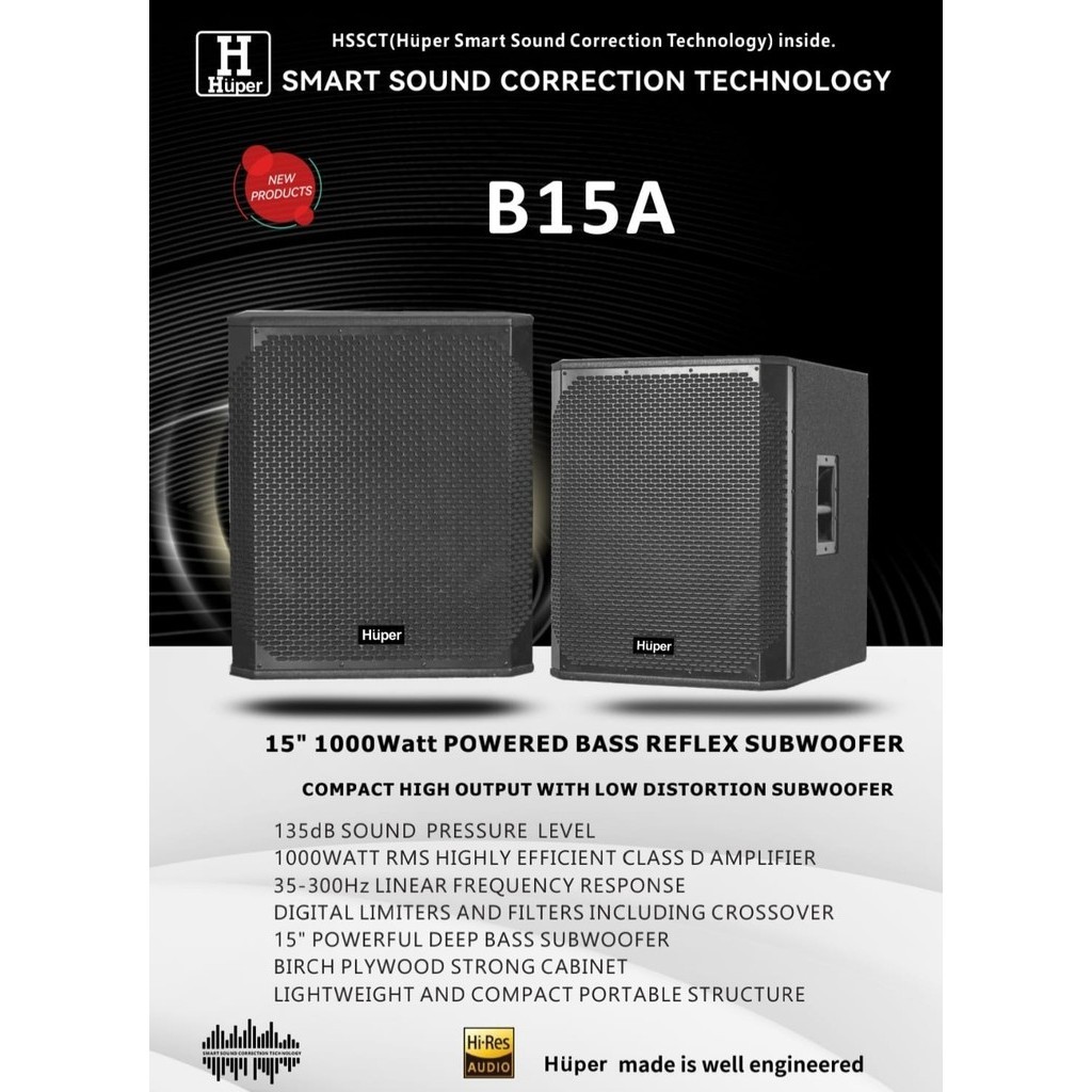 Jual Speaker Aktif Subwoofer 15 Inch HUPER B15A / B15 A / B 15A Original | Shopee Indonesia