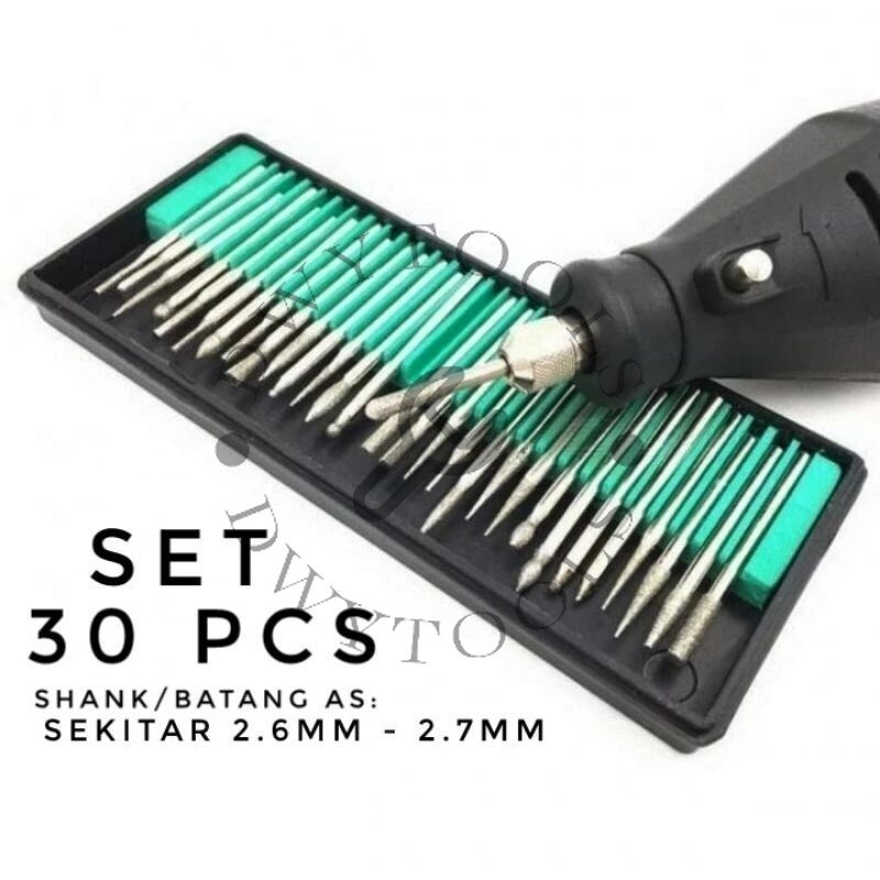 Jual Diamond Burr Set 30pcs / Diamond Pointed / Diamond Pointer Tuner ...