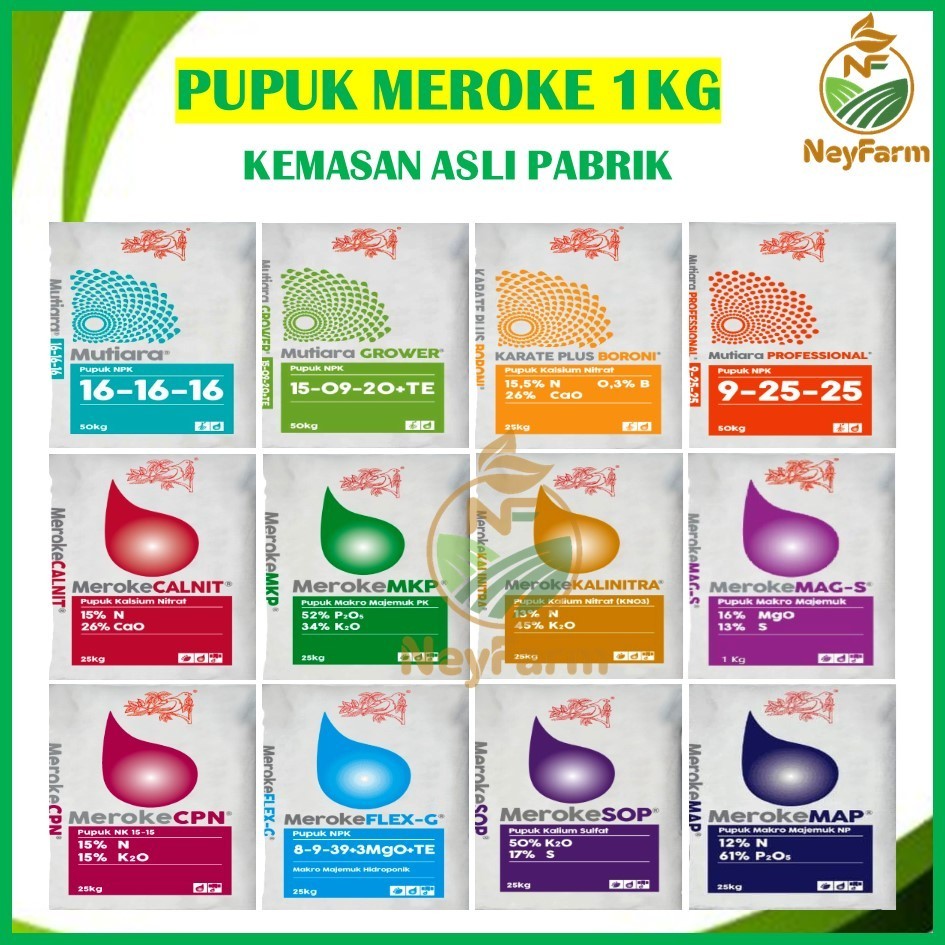 Jual Pupuk Meroke Mutiara Grower Flex-G Calnit Kalinitra MAG-S MKP CPN ...
