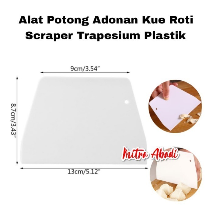 Jual Alat Potong Adonan Kue Roti Scraper Trapesium Plastik | Shopee ...