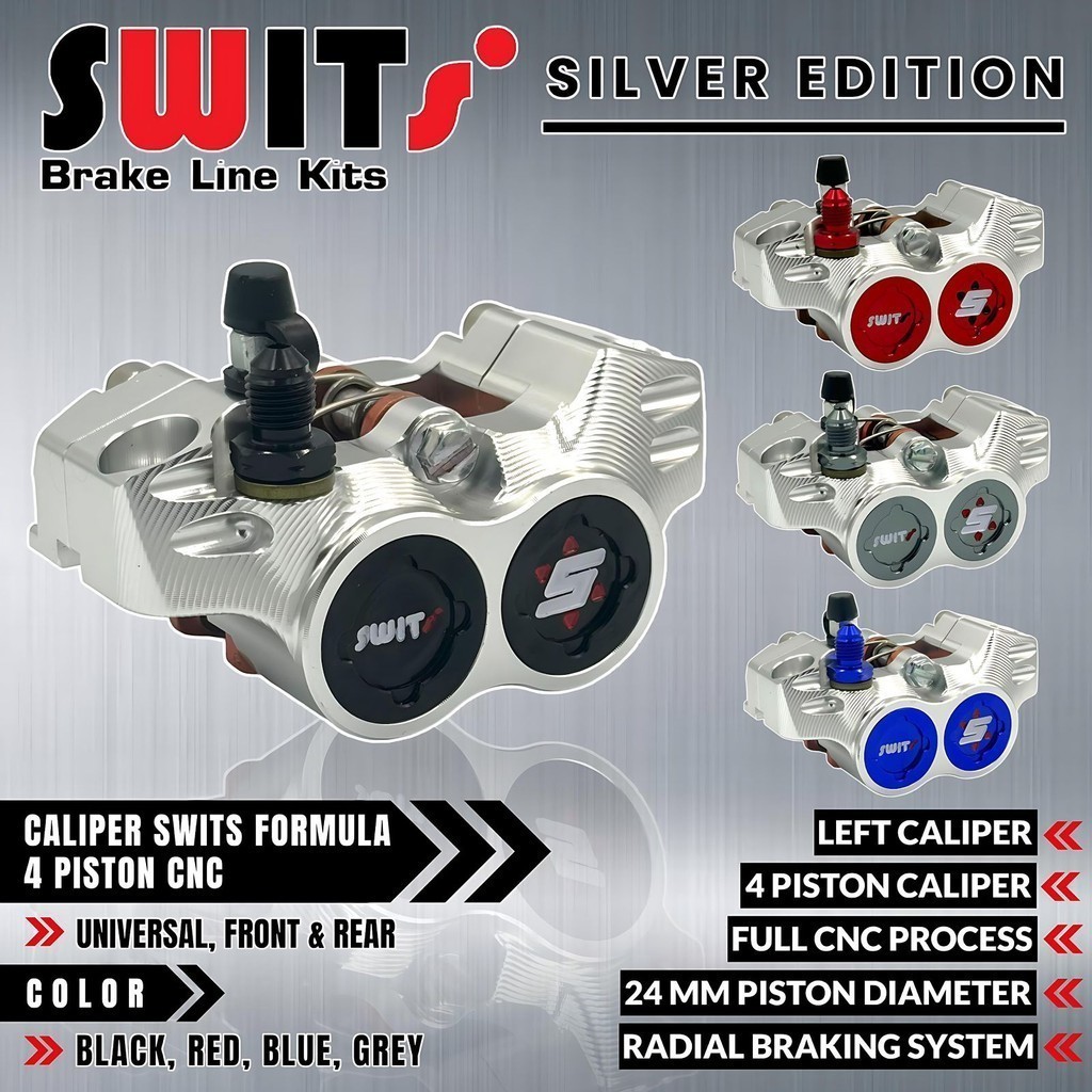 Jual Kaliper SWITS FORMULA 4 Piston COIN KIRI Bahan Full Aluminium CNC ...
