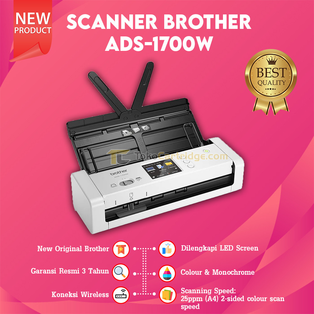 Jual Brother Scanner ADS-1700W Compact Scanner Brother ADS1700W ...