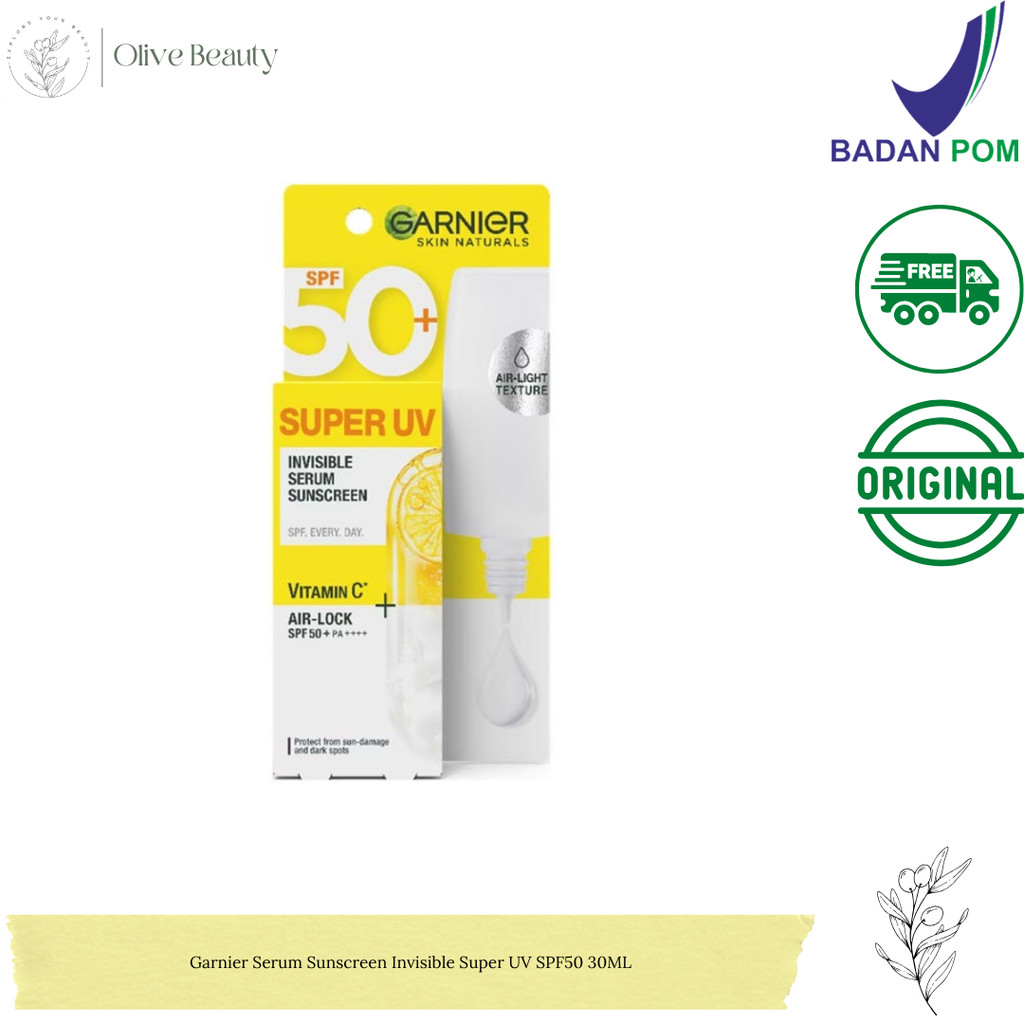 Jual Garnier Serum Sunscreen Invisible Super UV SPF50 30ML | Shopee ...