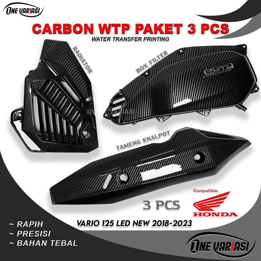Jual PAKET CARBON 3PCS ALL NEW VARIO 125 TAMENG KNALPOT + COVER ...