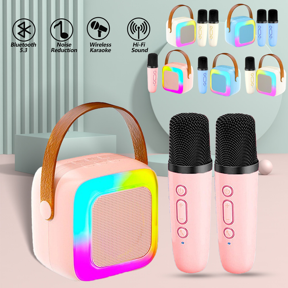 Jual Bluetooth Mini Wireless Speaker Karaoke Portable with 2 MIC Mik ...