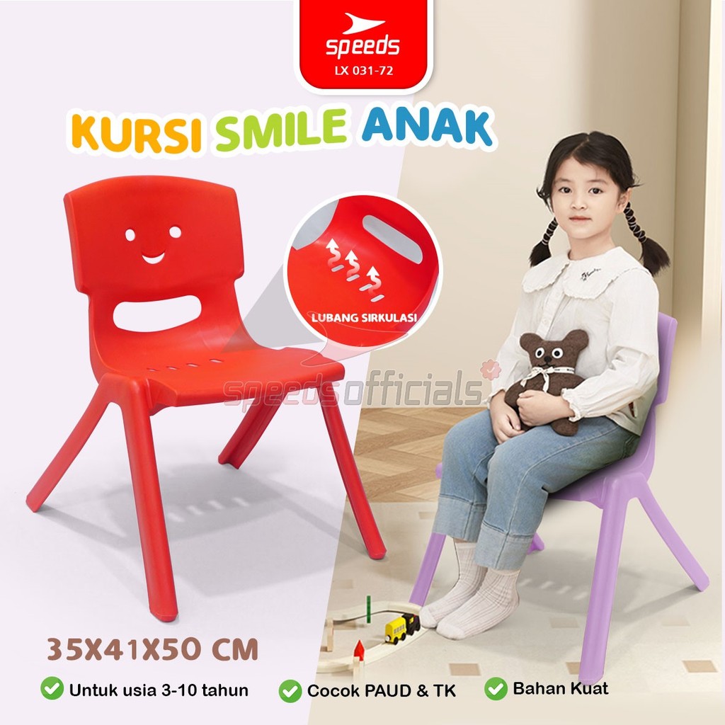 Jual SPEEDS Kursi Anak TK Paud Bangku Belajar Plastik HDPE Kids Chair ...