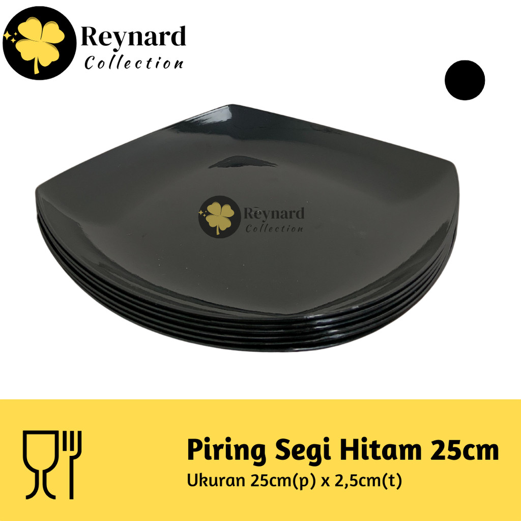 Jual Piring Kotak 10 Inch Piring Segi 25cm Piring Hitam Piring Makan ...