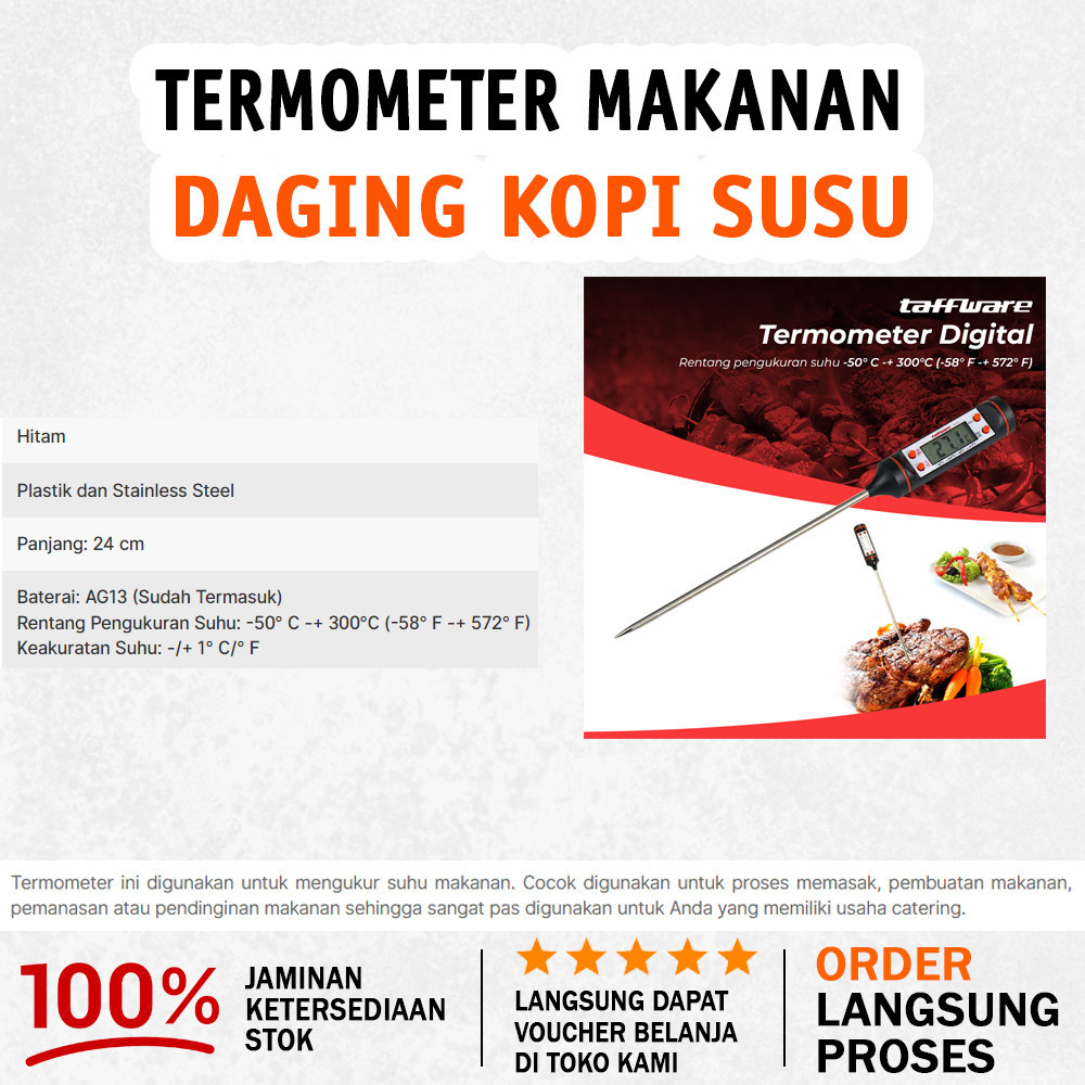 Jual Taff | Termometer Makanan Digital Daging Kopi Susu | Shopee Indonesia