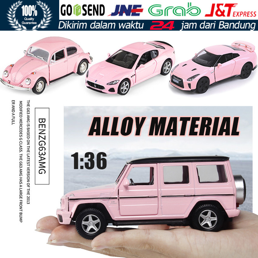 Jual Diecast Beetle/Nissan-GTR/Benz-G63/Maserati-GT Miniature Toy Pink ...