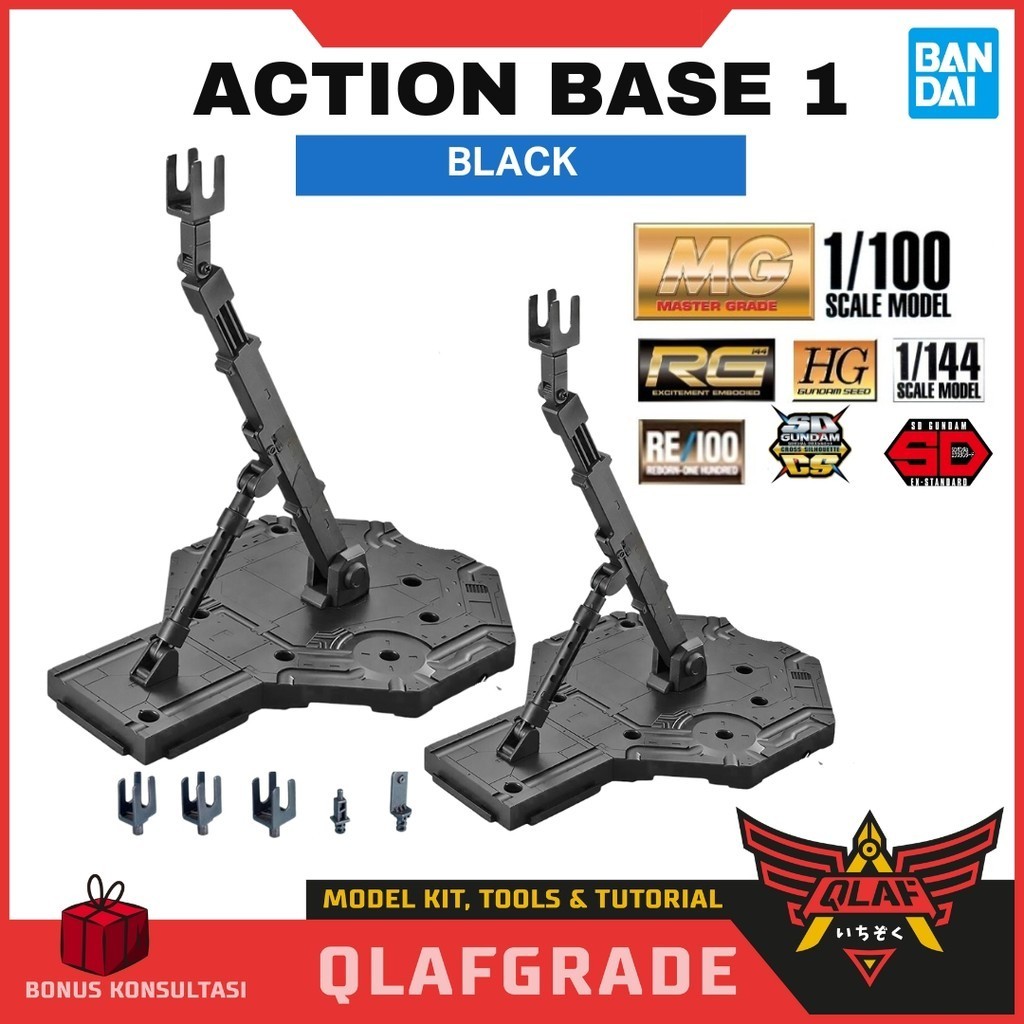 Jual Action Base 1 Black / stand base gundam MG HG | Shopee Indonesia