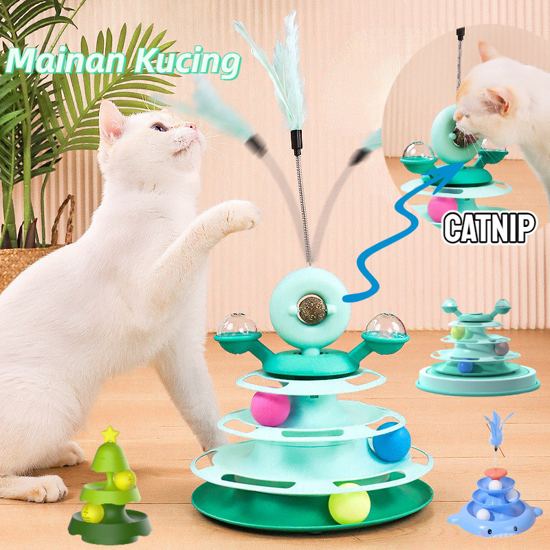 Jual 【Ada Catnip】Mainan Kucing / Cat Toys Tower 4 Susun Interaktif ...