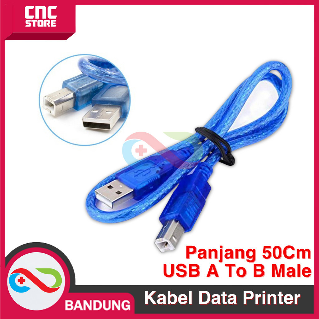 Jual USB 2.0 CABLE KABEL DATA PRINTER TYPE A TO B MALE TO MALE 50CM FOR ...