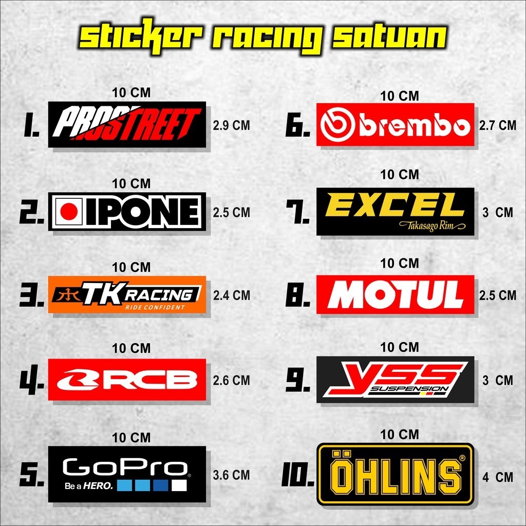 Jual Sticker Print Racing Satuan Stiker motor Satuan | Shopee Indonesia