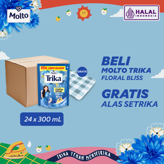 Jual Beli 24 Molto Pelicin & Pewangi Pakaian Trika Floral Bliss 300 mL ...