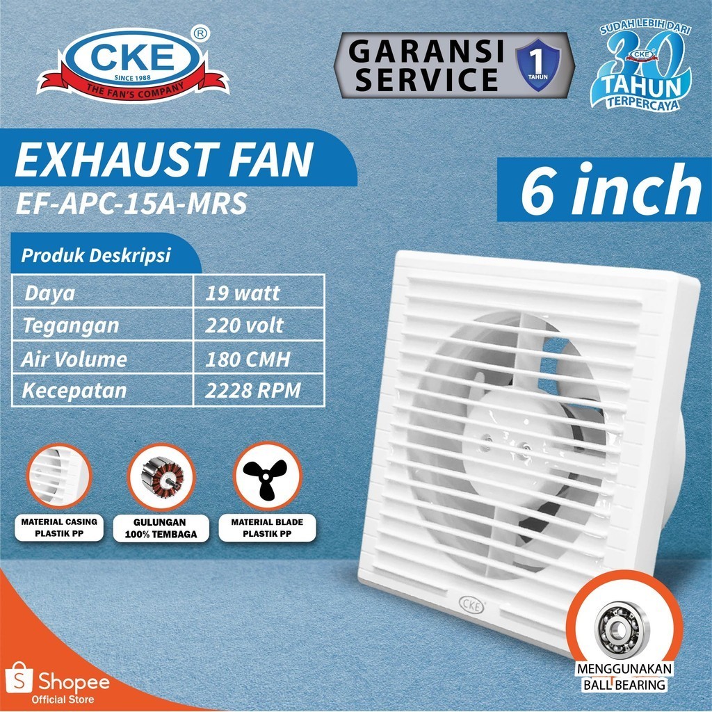 Jual Exhaust Fan Mini Penghisap Udara 6 Inch Kipas Hexos Dinding Tembok | Shopee Indonesia