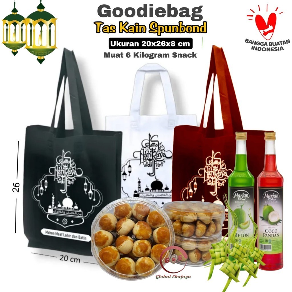 Jual Tas Kain Spunbond Goodie Bag Lebaran Idul Fitri 2024 Ukuran ...