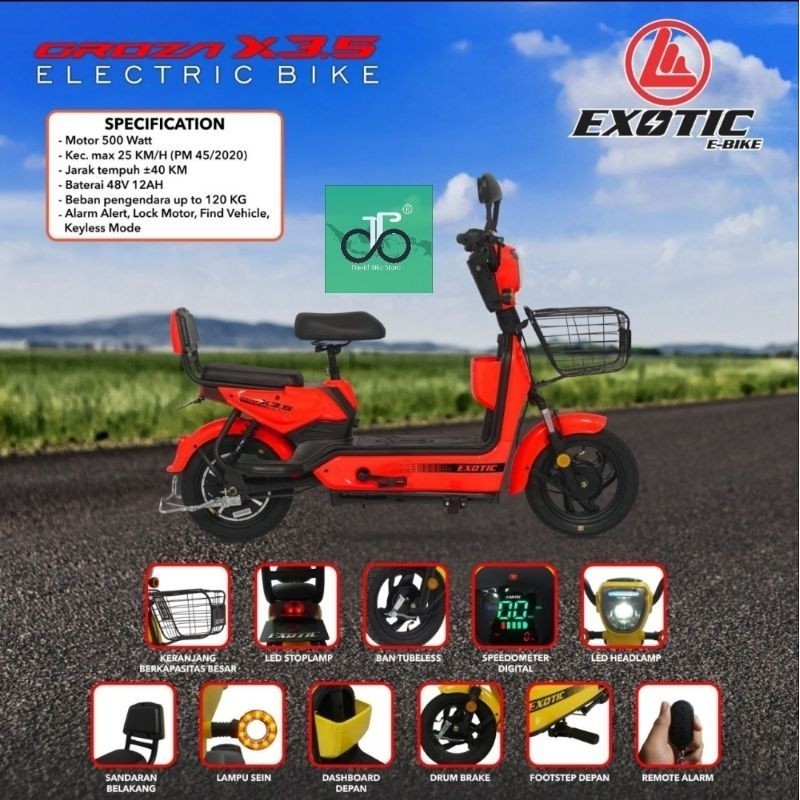 Jual Sepeda Listrik Exotic Groza X3.5 (X 3.5) / Groza X3.6 (X 3.6 ...