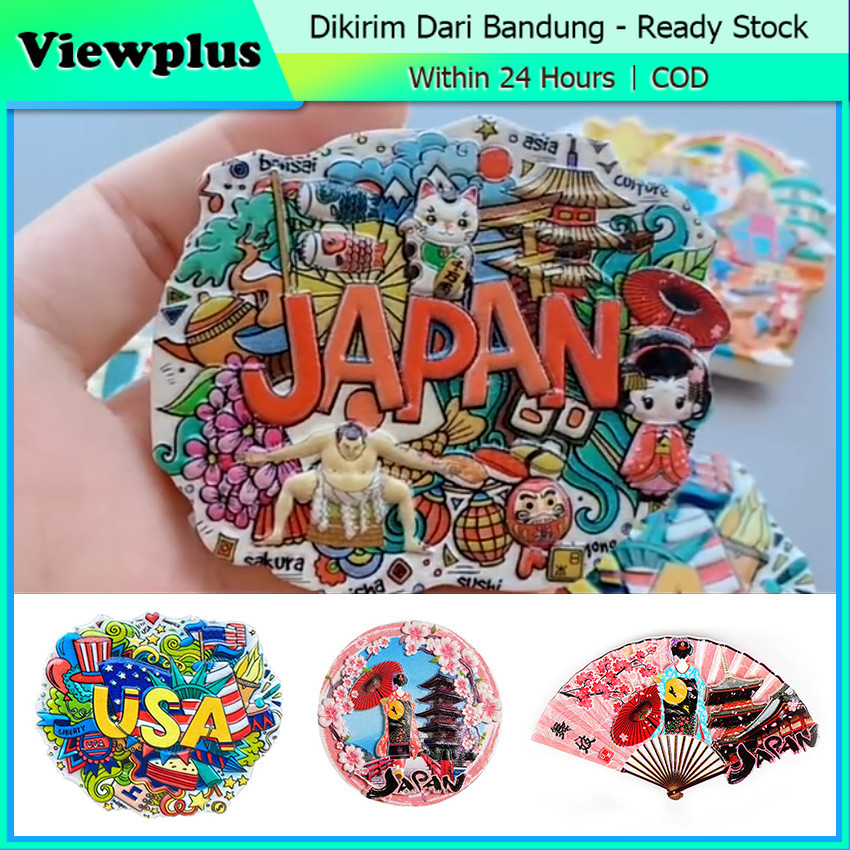 Jual Souvenir Oleh Magnet Kulkas 3D Gaya Jepang US Tempelan Kulkas ...