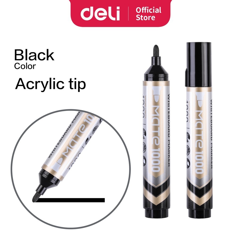 Jual Spidol Whiteboard Marker Deli Mate 1000 Hitam - EU008BK | Shopee ...