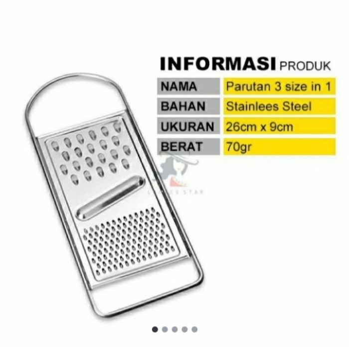 Jual Parutan 3 Ukuran 3 Size in 1 Buah Keju Sayur Grater Stainless ...