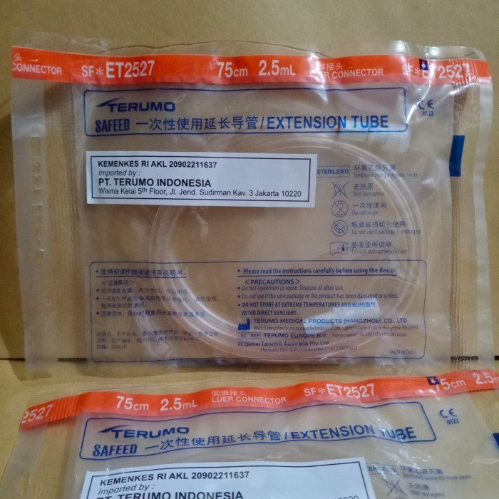 Jual SAFEED / EXTENSION TUBE ( ET) terumo - 75cm 2,5ml | Shopee Indonesia