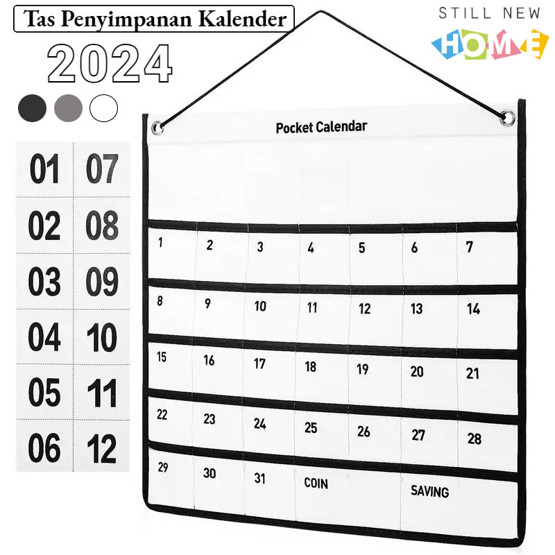 Jual Wall Hanging Calendar Pocket / Kalender Kain Tas 2024 / Tas ...