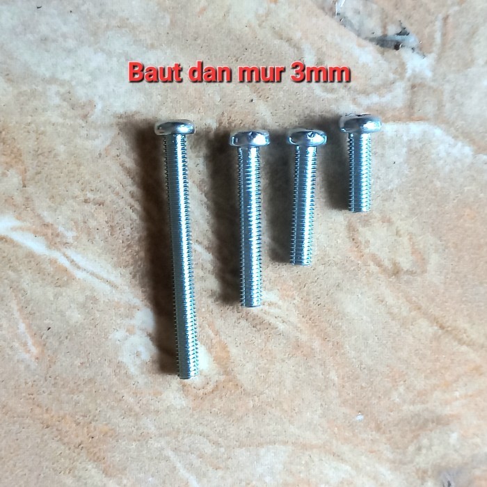 Jual baut m3 dan mur 3mm jp3 jp 3 mm 5mm 10mm 15mm 20mm 25mm 30mm 50mm ...