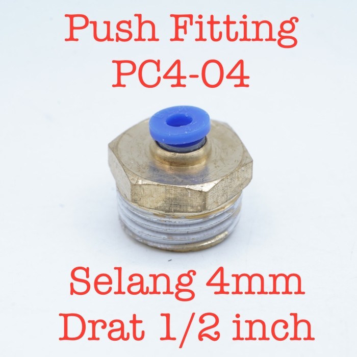 Jual PC4-04 PC4 - 04 Pneumatic Pneumatik Nepel Fitting Lurus Selang 4mm ...
