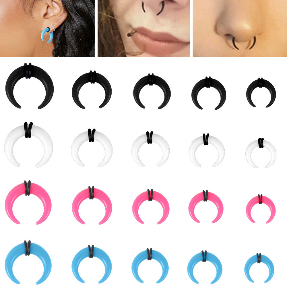 Jual 1 Buah Acrylic Anting Ring Piercing 16G-00G Cincin Septum Piercing ...