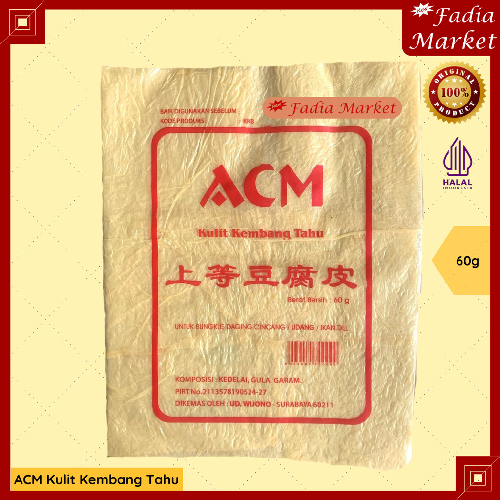 Jual ACM Kulit Kembang Tahu Bungkus Kekian Lumpia Dim Sum Pangsit 60g ...