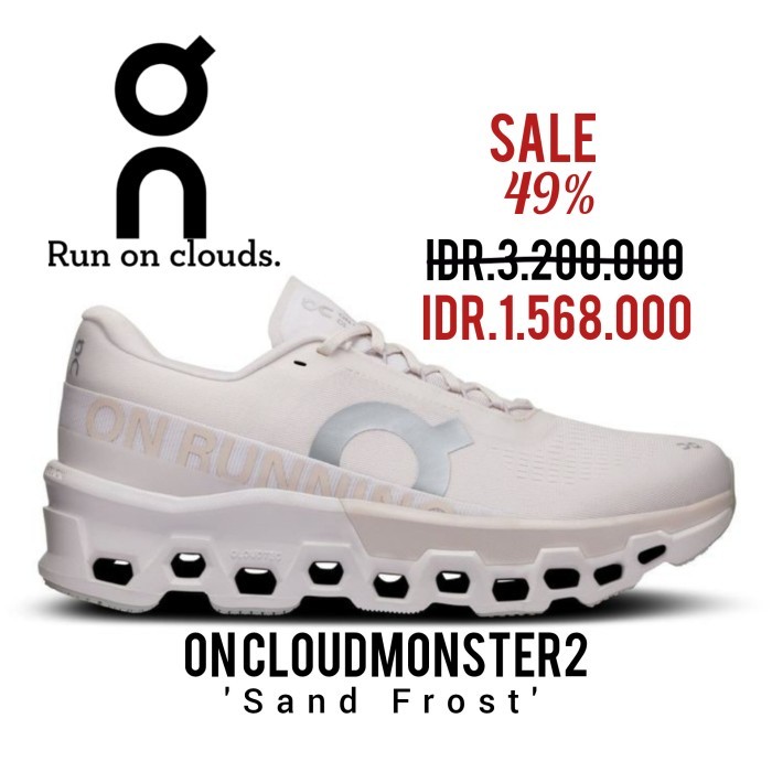 Jual SEPATU ON - CLOUD MONSTER 2 SAND FROST ORIGINAL BNWB - 40 | Shopee ...