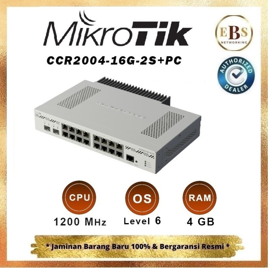 Jual Mikrotik Ccr2004 16g 2s Pc Cloud Core Router Ccr 2004 16g 2s Pc