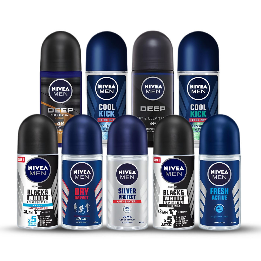 Jual NIVEA MEN DEODORANT - ROLL ON PRIA 50ML | FRESH ACTIVE | COOL BLUE ...