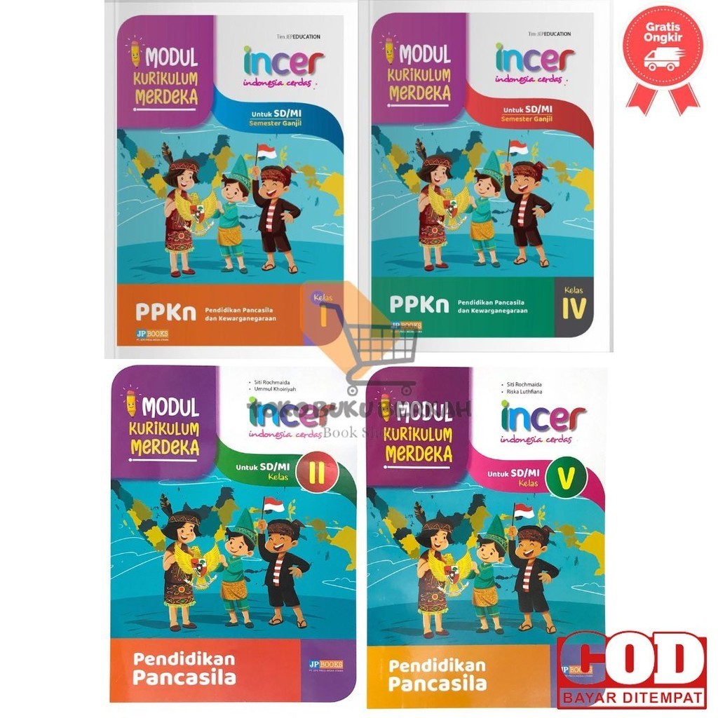 Jual Kurikulum Merdeka Modul Incer JP BOOKS PPKN Kelas 1 2 3 4 5 6 SD ...