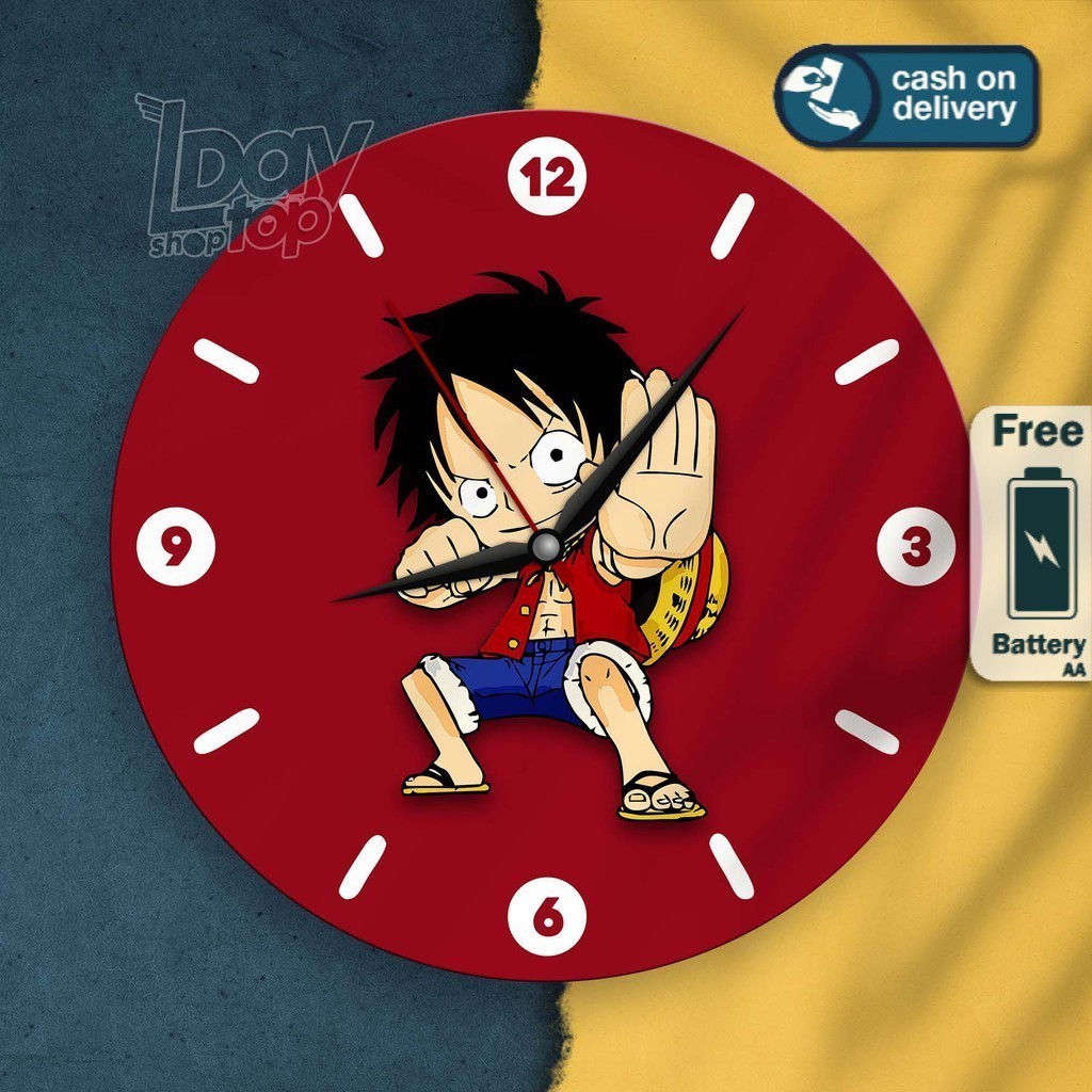 Jual JAM DINDING KAYU KAYU MDF ANIME ONEPIECE 008 - LUFFY 003 ONE PIECE ...