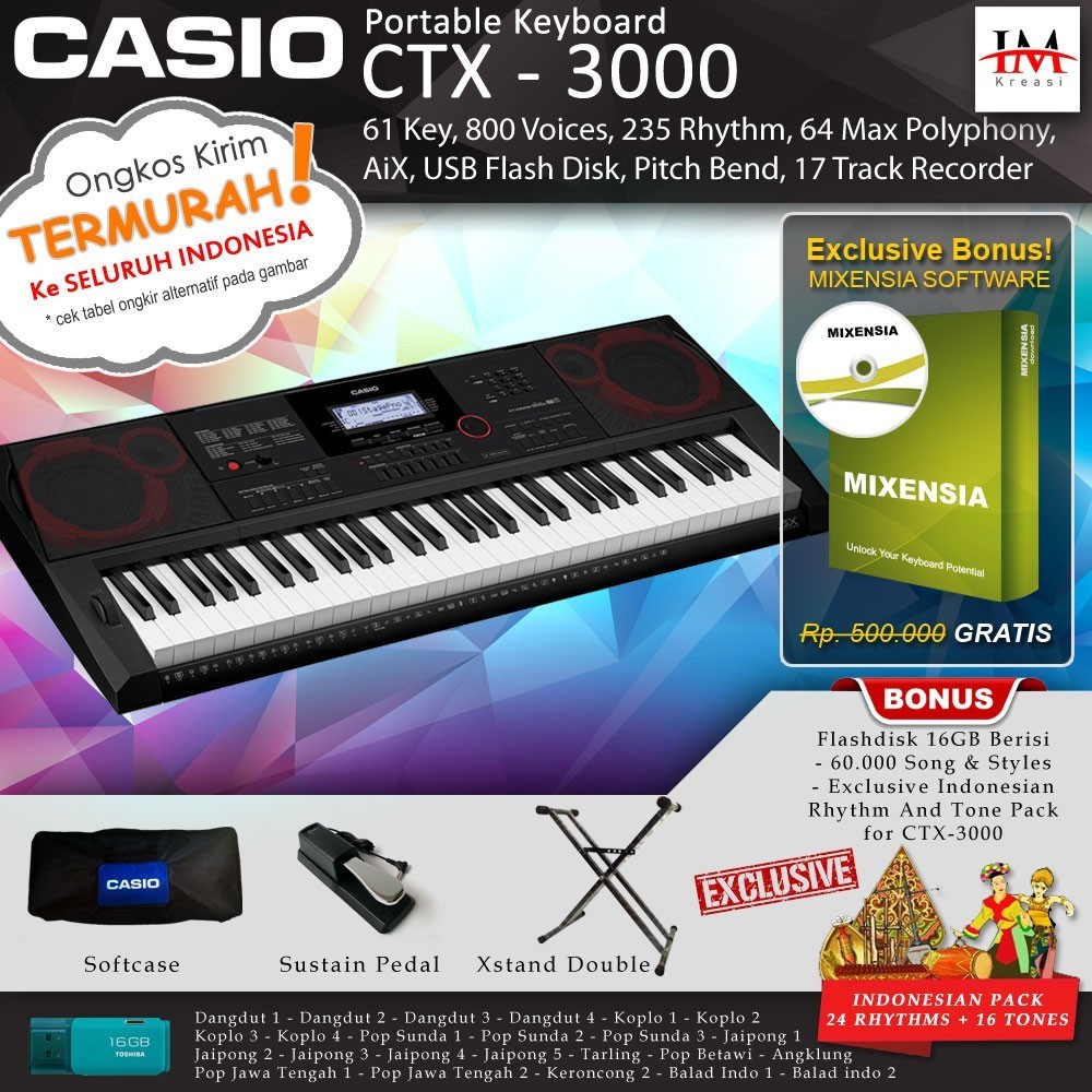 Jual Keyboard Casio CTX-3000 + Stand / CT-X3000 / CTX3000 (diatas psr e463) | Shopee Indonesia
