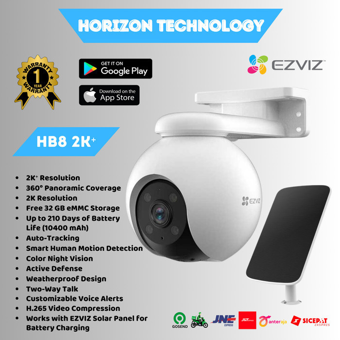 Jual Ezviz HB8 2K 4mp Smart Home Battery Powered IP Camera Outdoor ...