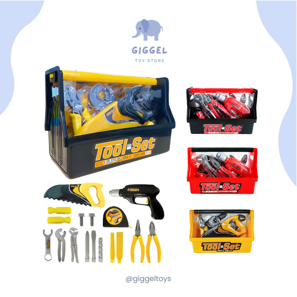 Jual [ Giggel ] Kids Tool Set Box / Mainan Perkakas Alat Pertukangan ...