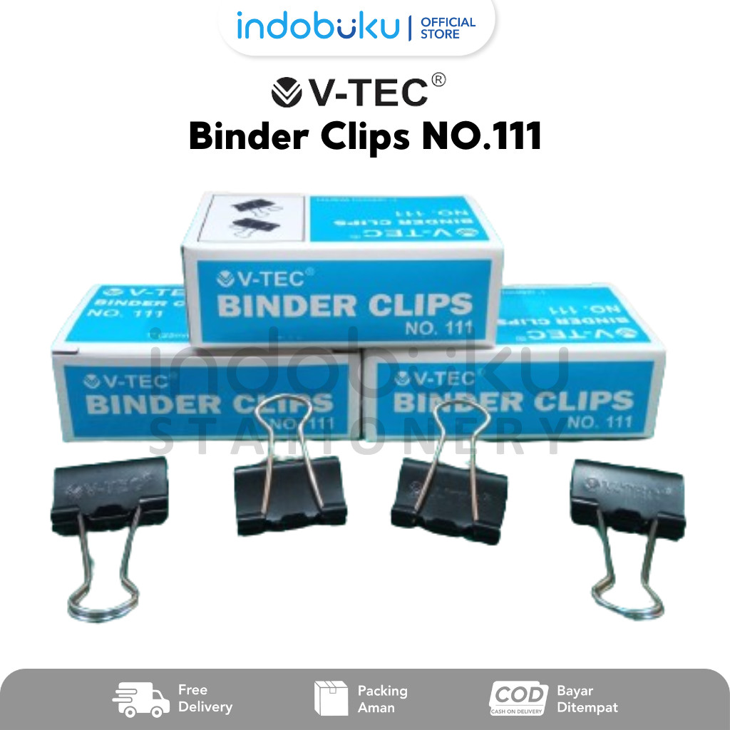 Jual Binder Clips NO.111 V-TEC (1 Pack Isi 12pcs) | Shopee Indonesia