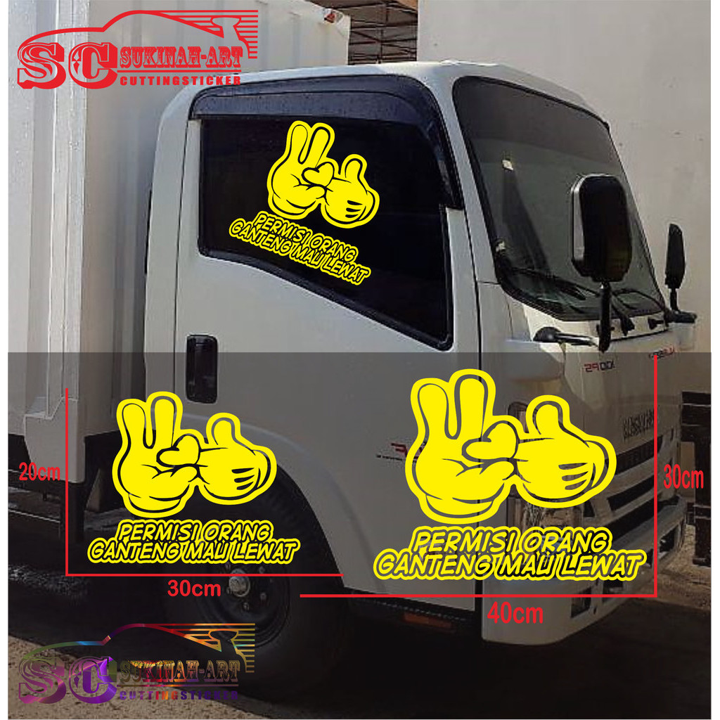 Jual stiker viral kata-kata motivasi permisi orang ganteng mau lewat ...