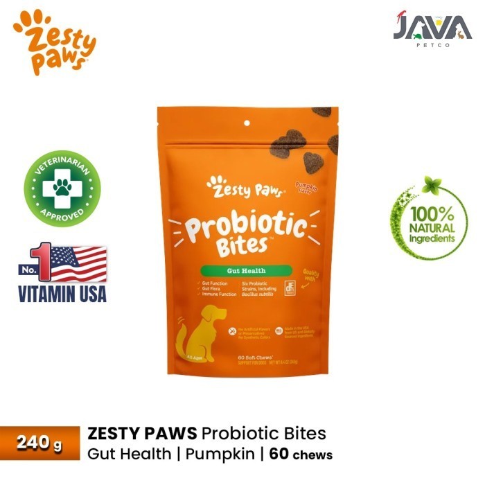 Jual Zesty Paws Probiotic Bites - Digestion Pencernaan Vitamin - 60 ...